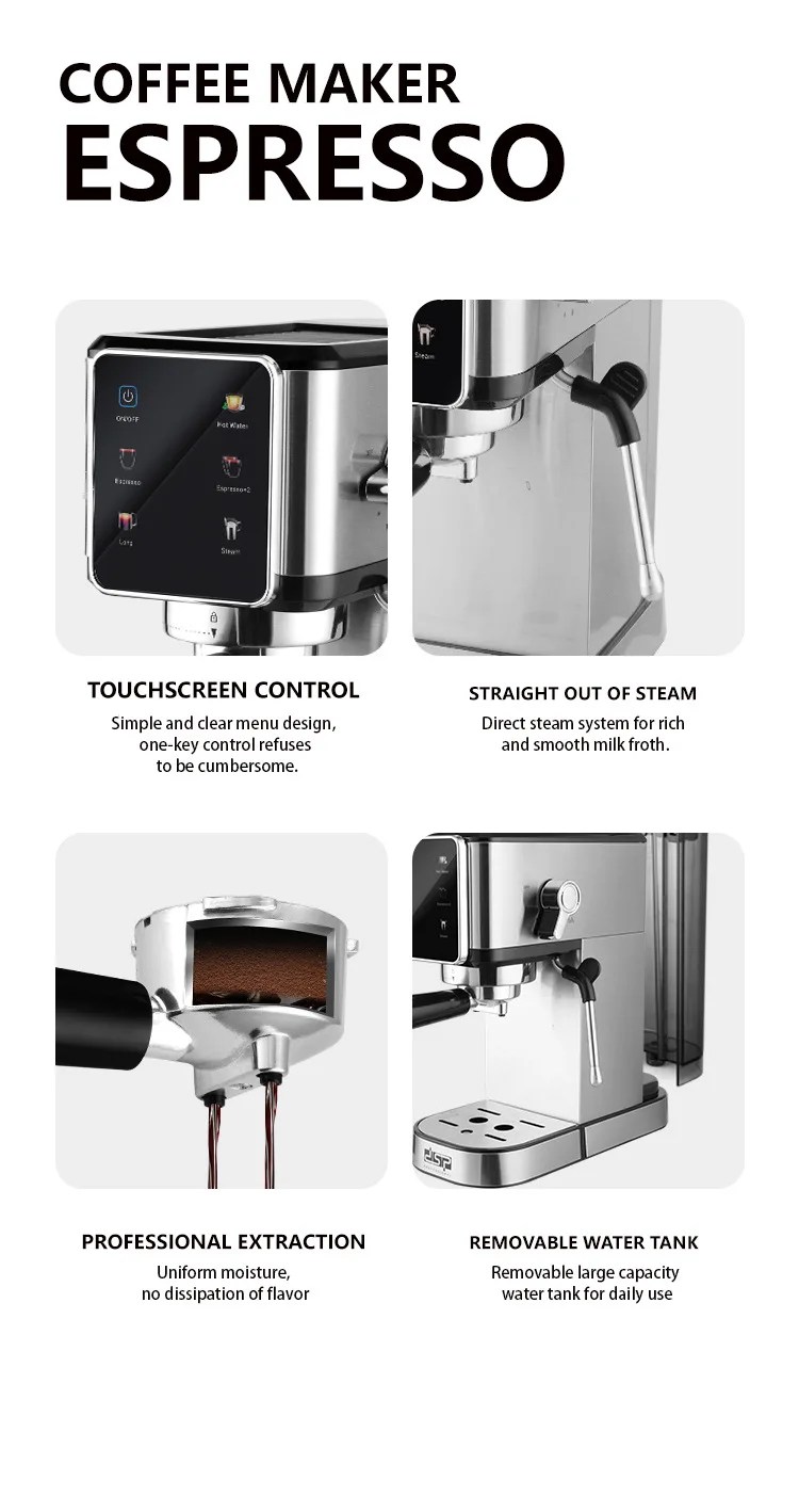 Commercial home restaurant electric semi-automatic espresso machine ...