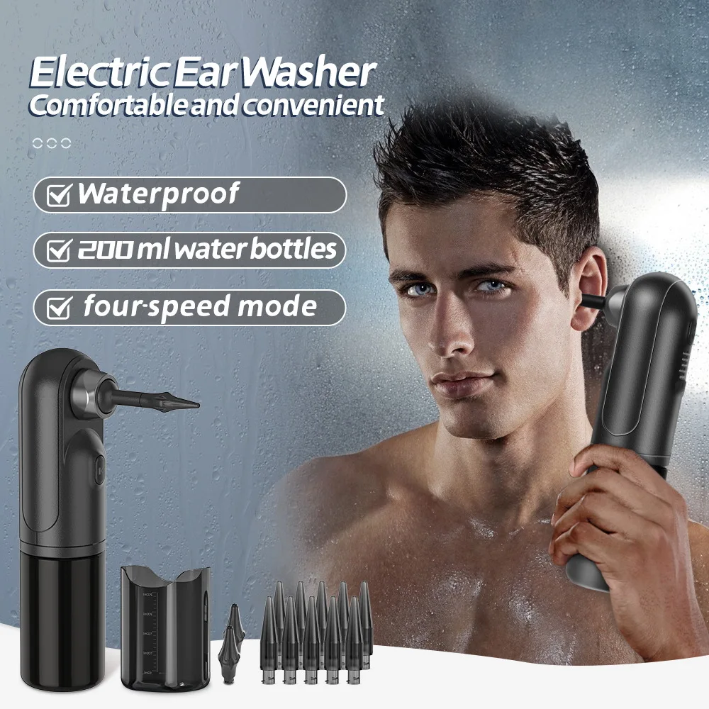 Upgraded Electric Water Ear Cleaner Kit Usb Rechargeable Waterproof 4 ...