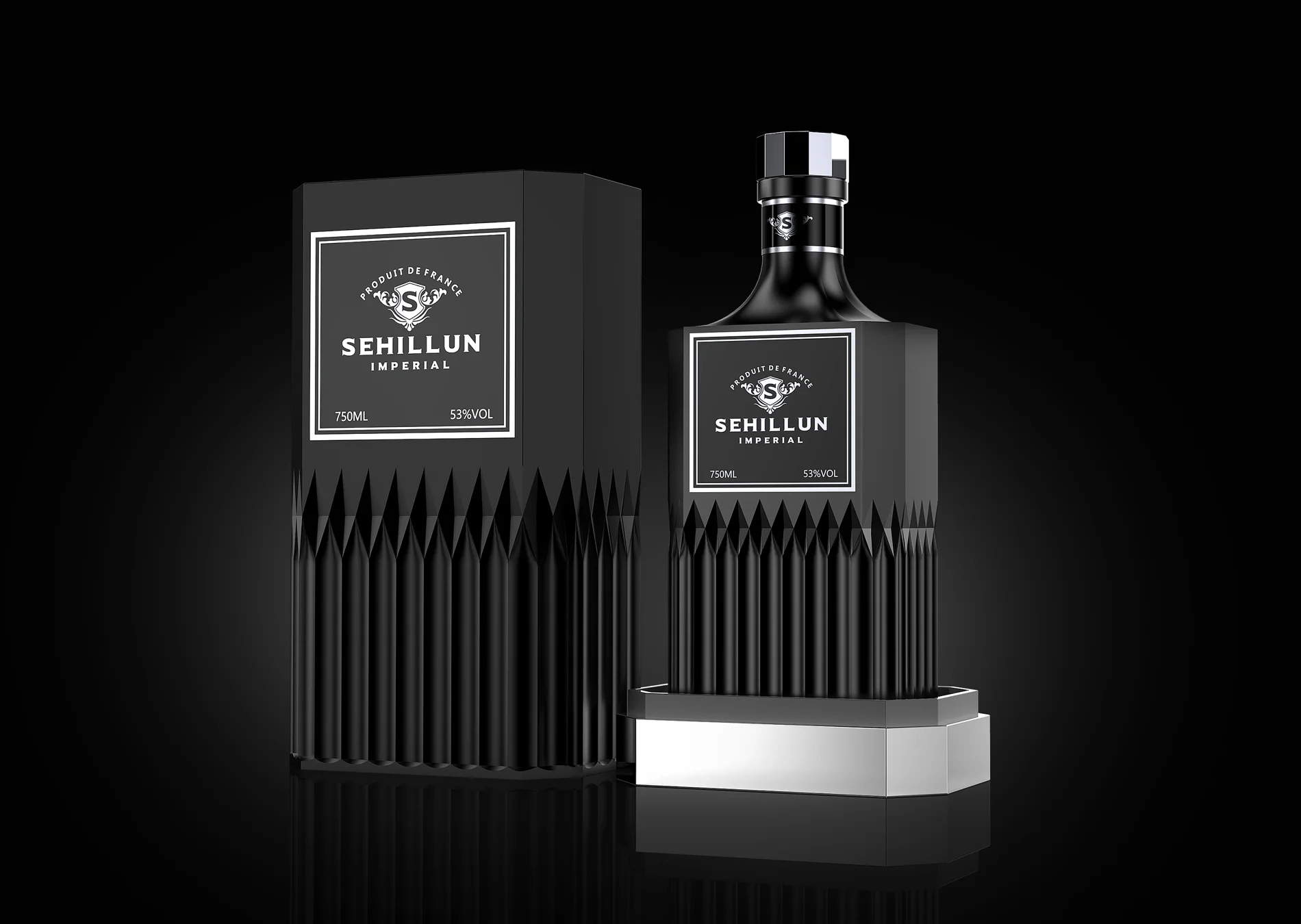 Matte Black Liquor Tequila Glass Bottle - Customizable