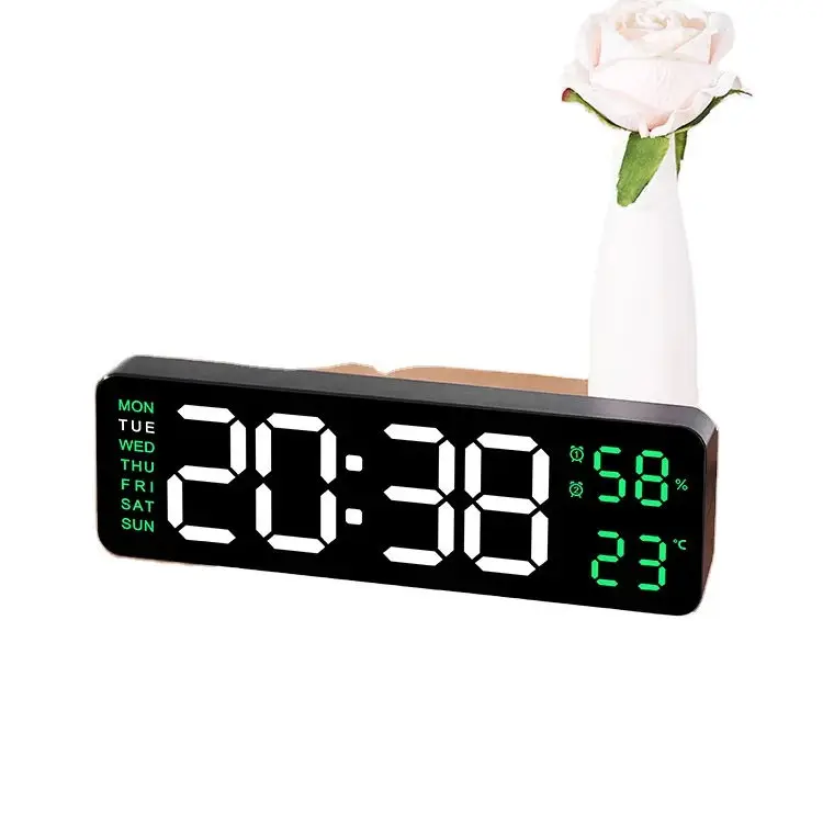 Mirror LED Display Brightness Adjustable Timer Alarm LED Clock Digital ...