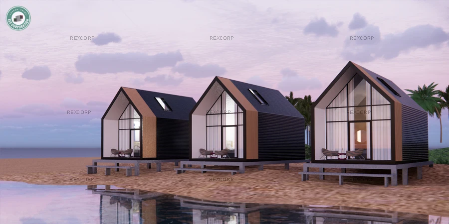 35sqm Modular A Frame House - Modern Prefab Villa Design