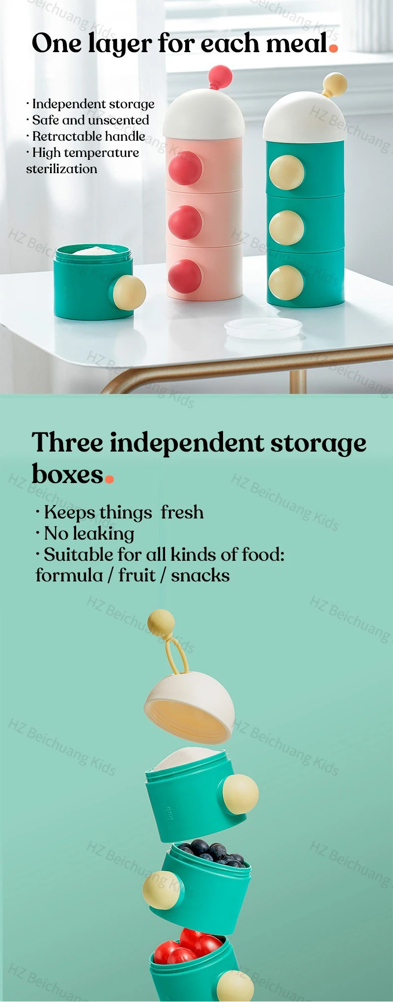 KUB 3 Layers Portable Baby Food Storage Box - Infant Snack