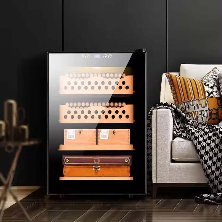 CIGARLOONG 50C Electronic Cigar Humidor Cabinet - Solid Wood, Cedar ...