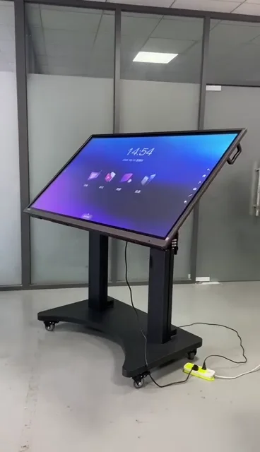 Free Standing Motorized 90 Degree Tilt Electric Lift Trolley Tv Stand ...