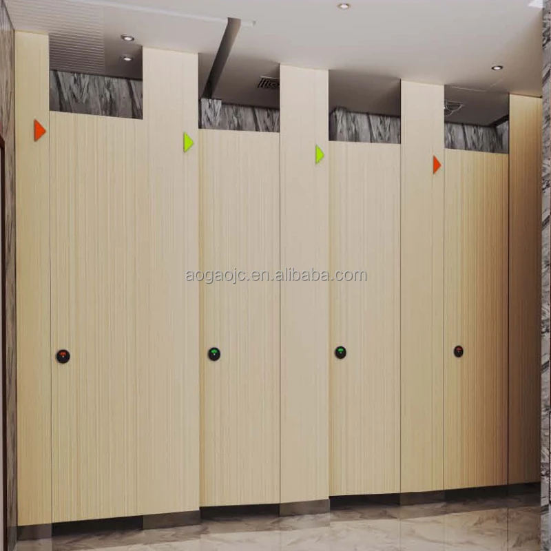 Office Building Waterproof Compact Laminate Toilet Partition Led Light ...