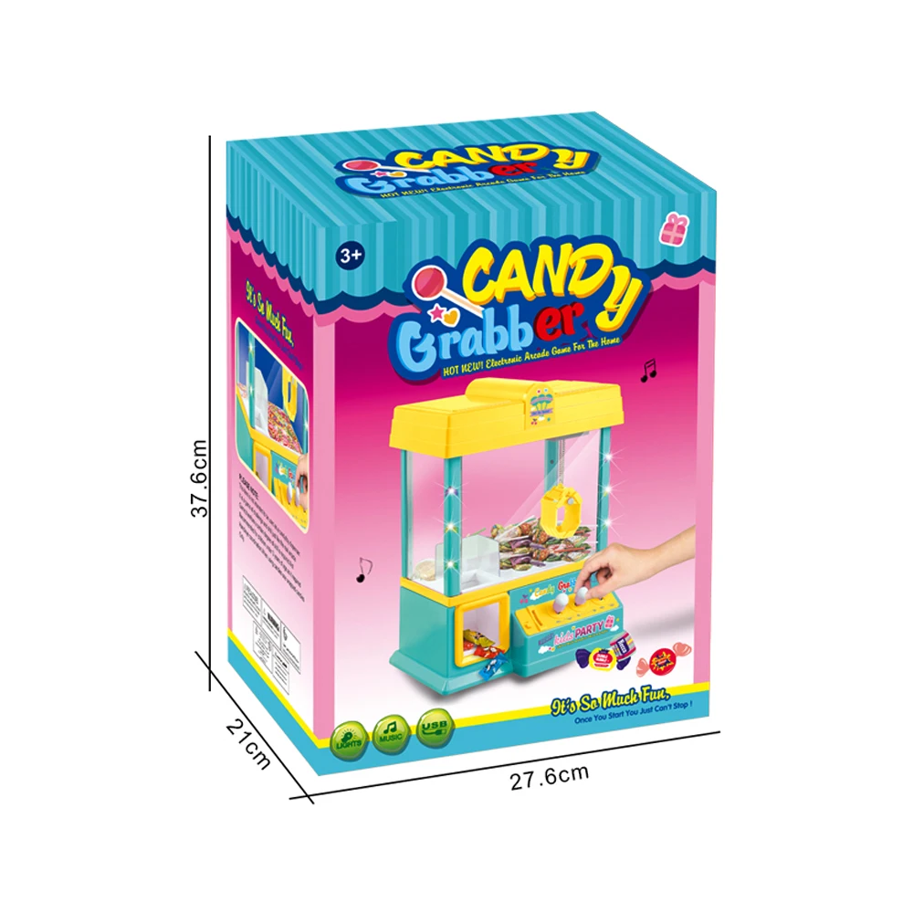 Chachi Toys Mini Candy Crane Claw Kids Toy Grabbing Machine With Light ...