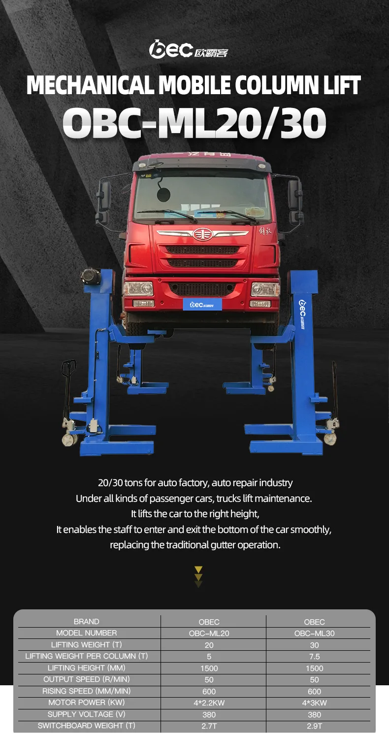 Obc-ml20/30 Bus &truck Lift Heavy Duty Vehicle Lift Combined 4 Post ...