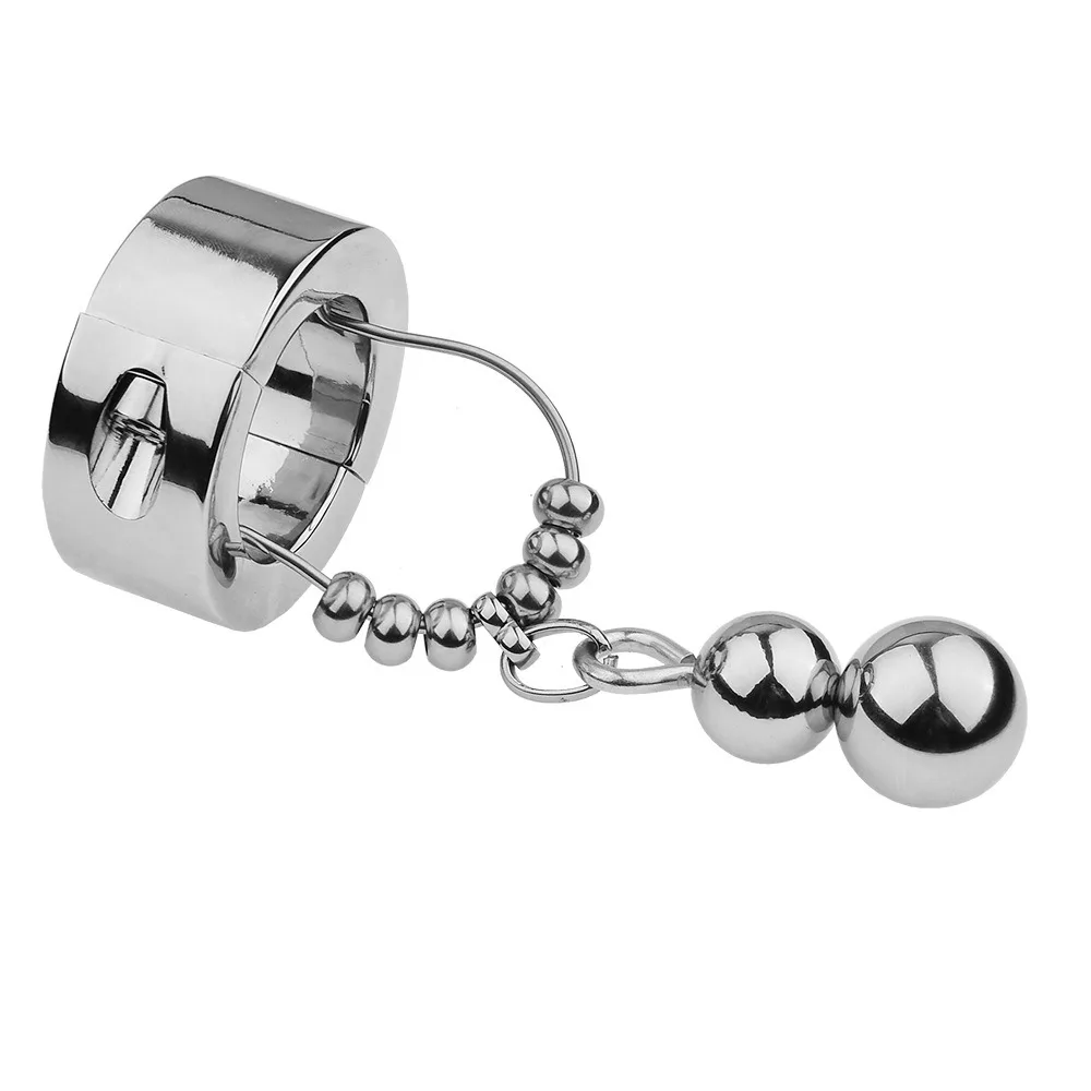 SM Male Erotic Products Stainless Steel Testicle Weighted Rings Ball ...
