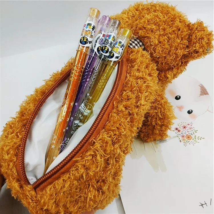 New Arrivals Kawaii Animal Pencil Case Stationery Bag Plush Pencil Case ...