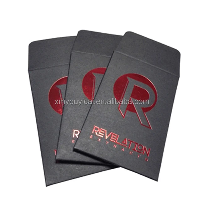 Custom Logo 2.25x3.5inch Gold Foil Stamp Customized Black Extracts Coin ...