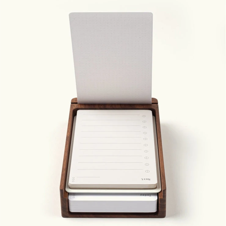 Wooden Desk Memo Pad Holder To Do List Card Stand And Storage Holder ...