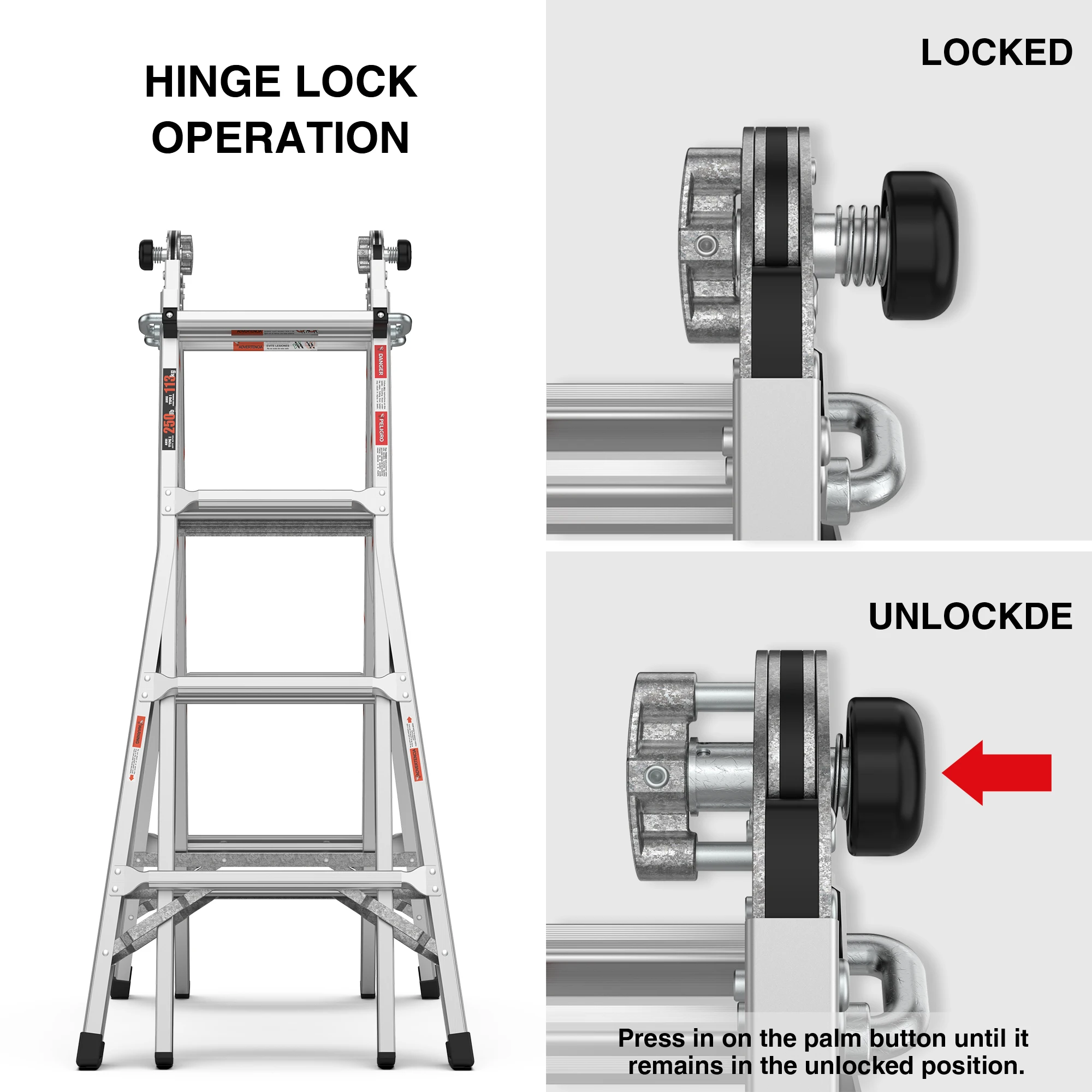 Portable Extension Vertical Multi-Purpose Aluminum Folding Ladder ...