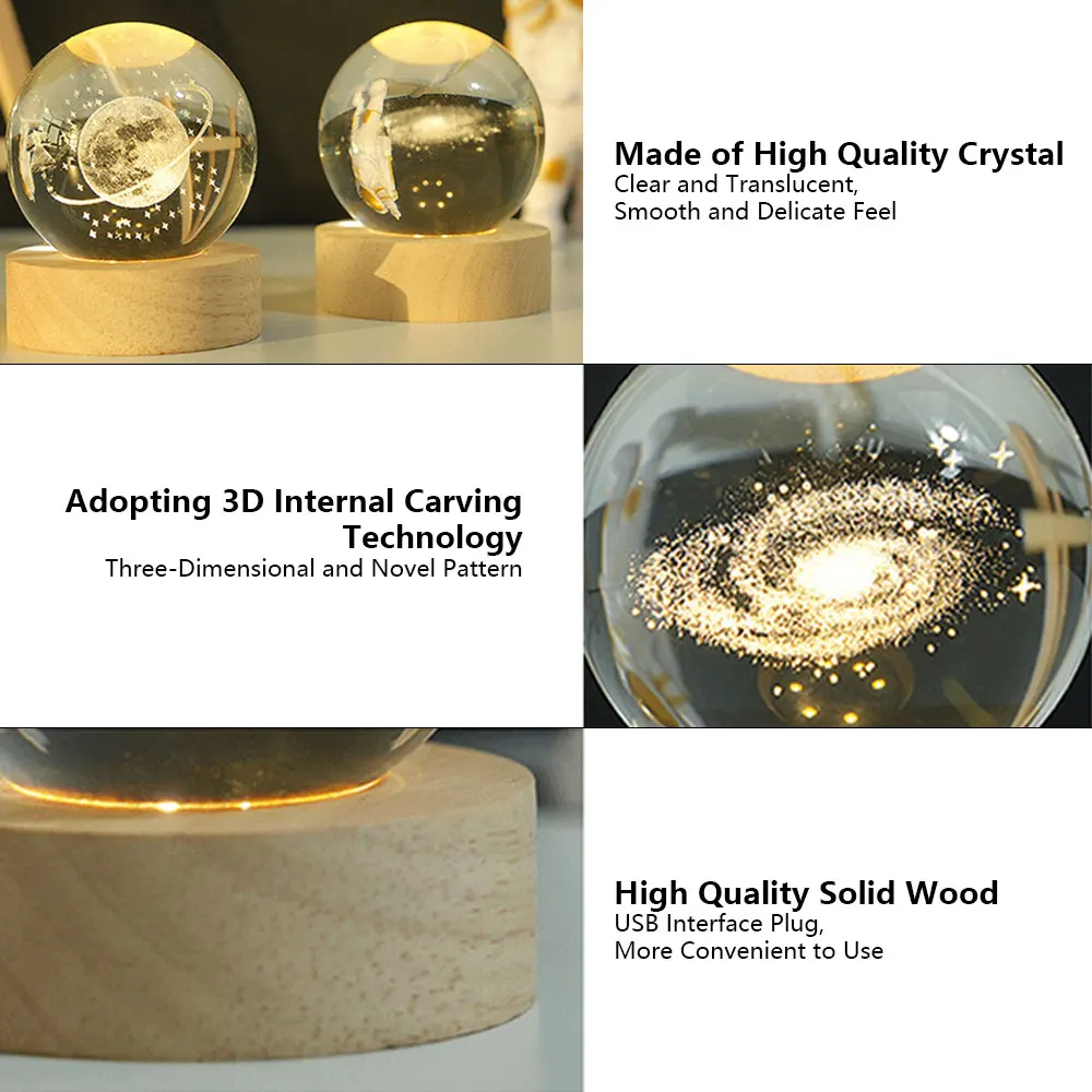 Jianheng Crystal Ball LED Night Light - Stylish & Durable