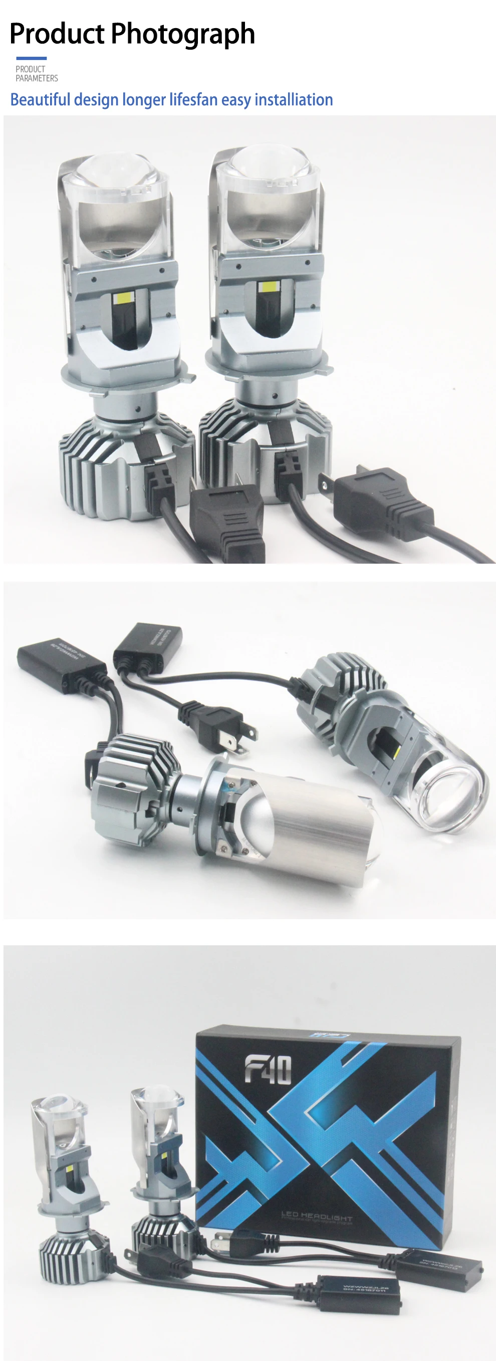 F40 Led Projector Headlight Front Lamp Hi/lo Beam Motorbike Light - Buy ...