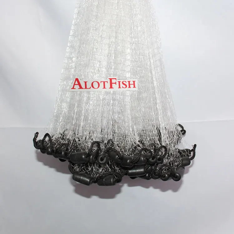 Commercial 8FT Radius Plastic Sinker Drawstring Cast Net Fishing Net ...