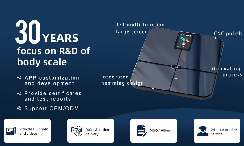 Tft Screen Ito Wifi Bmi Personal Body Composition Scale Bluetooth Human ...