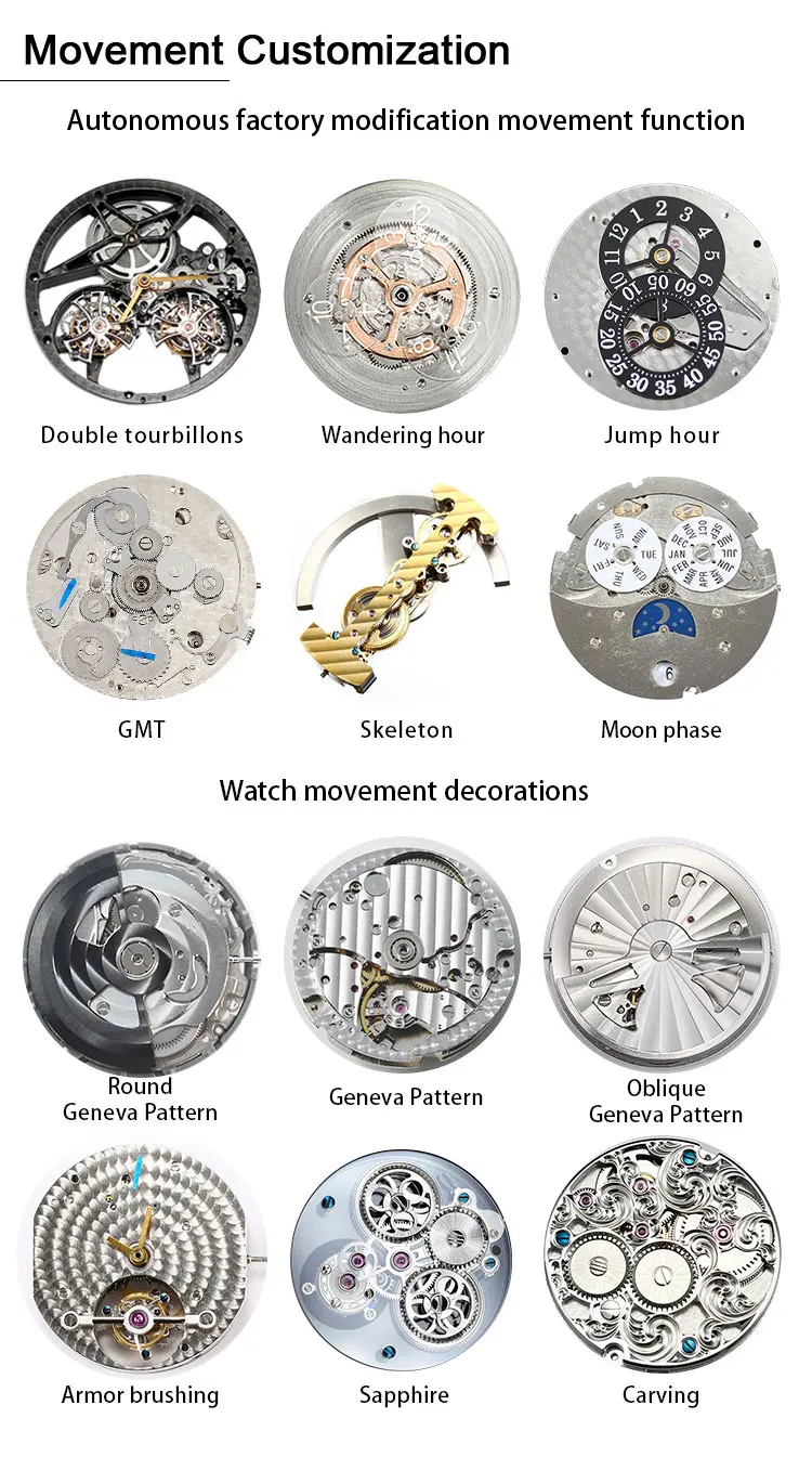 SANYIN Double Tourbillon OEM Factory Customted Watch Movement
