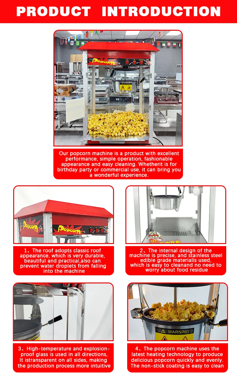 Electric Popcorn Makers Maquina De Pipoca Caramel Popcorn Machine ...