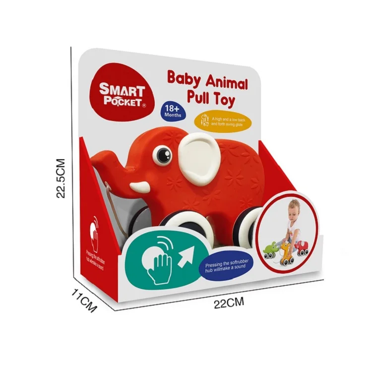 Interactive Inertia Cartoon Dinosaur Giraffe Elephant Push And Pull ...