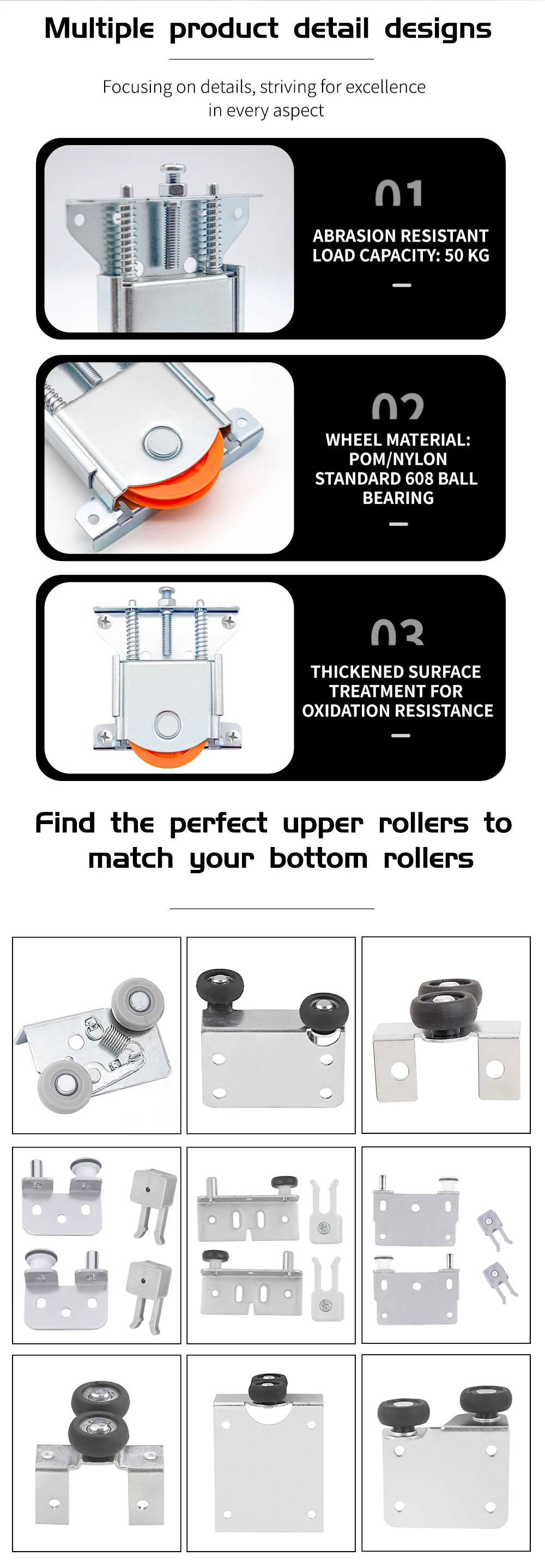 Sliding Wardrobe Fitting Hardware System Sliding Door Roller Wheels ...