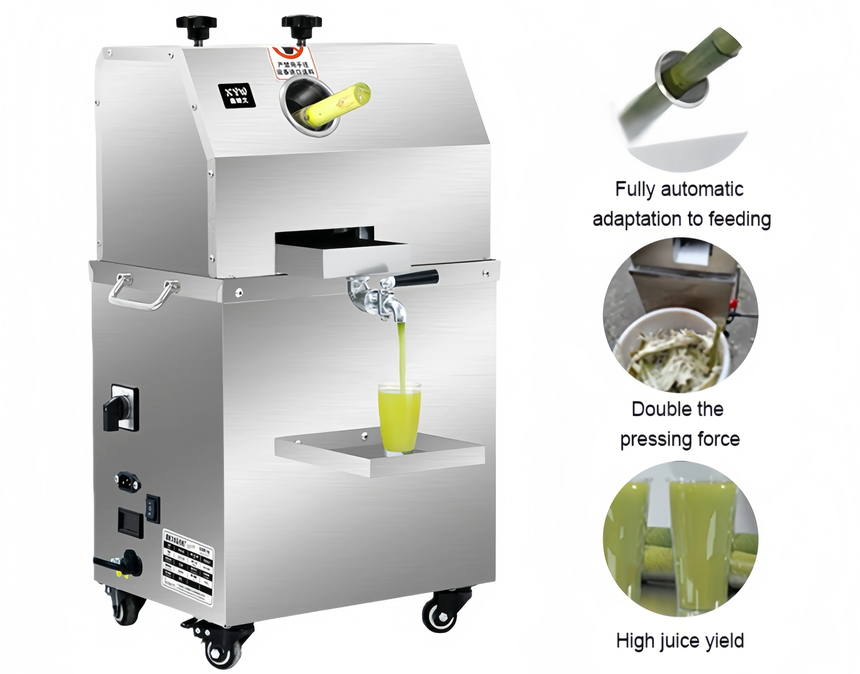 High Juice Yield Electric Stainless Steel Sugarcane Juicer with Motor ...