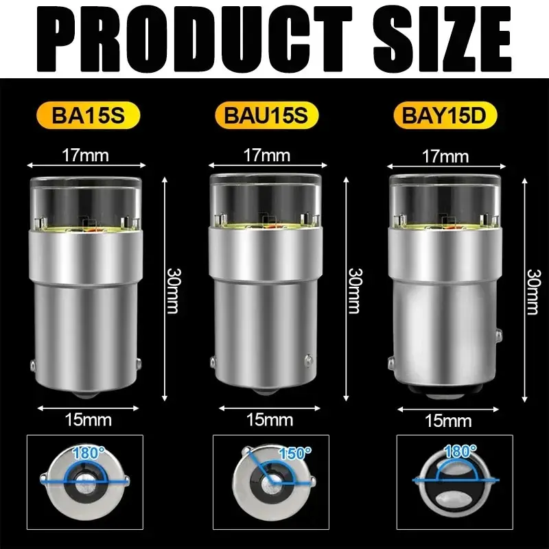 12v Transparent Led Cob P21w Led 1156 Ba15s Bau15s Py21w Bay15d Led ...