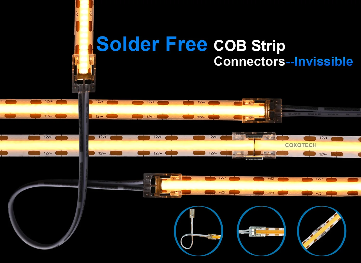 COXO Mini Cut Cob Led Strip Light - 400led Ra90 5mm 10mm