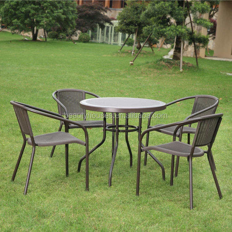 Outdoor Stackable Patio Furniture 5 Piece Cafe Dinning Table Set - Buy ...