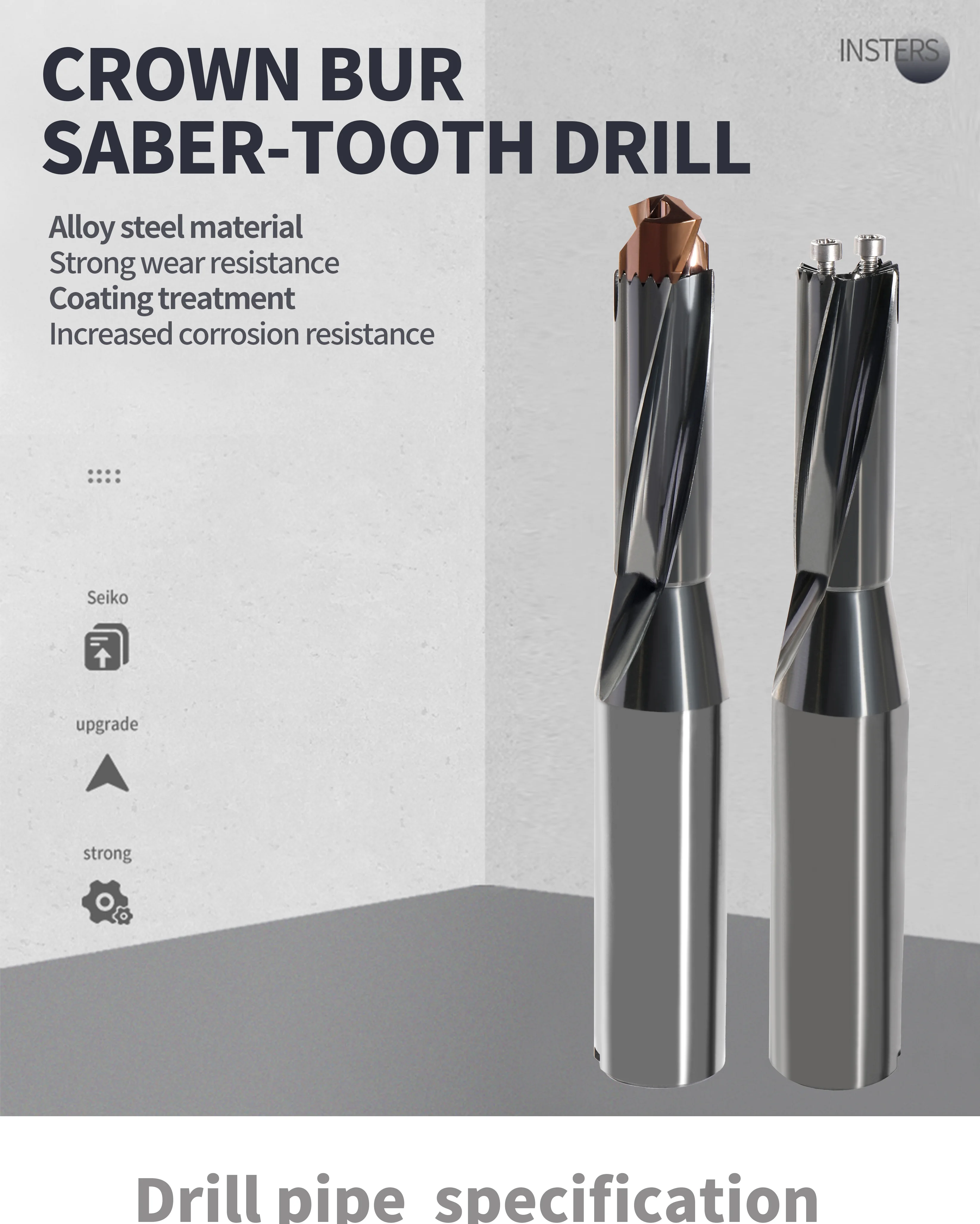 Crown Drilling Blade Internal Cold Saber Teeth Drilling Deep Hole Drilling Machining Center ...