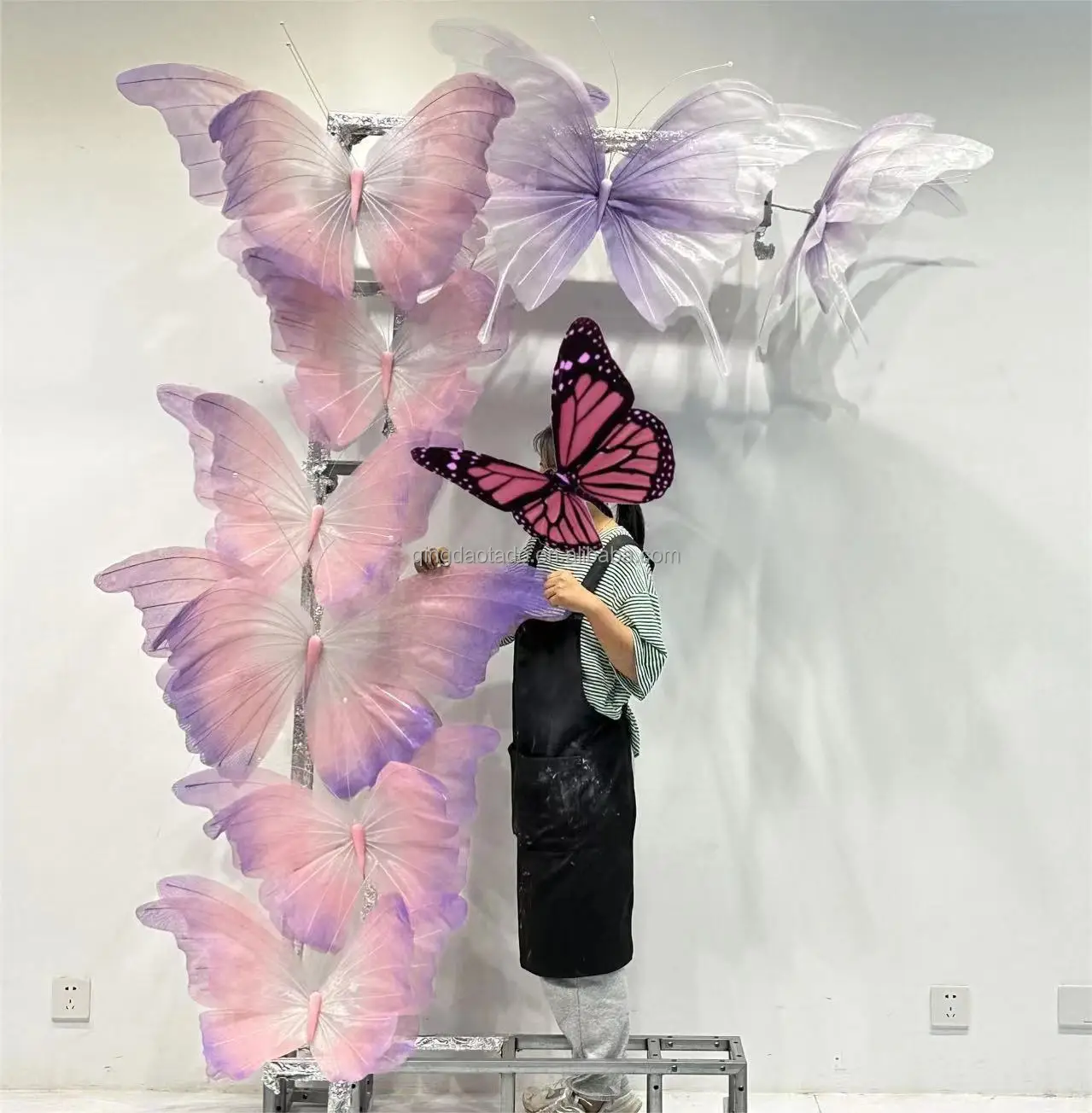 Customized Giant Organza Silk Butterfly Decoration Giant Butterfly For ...