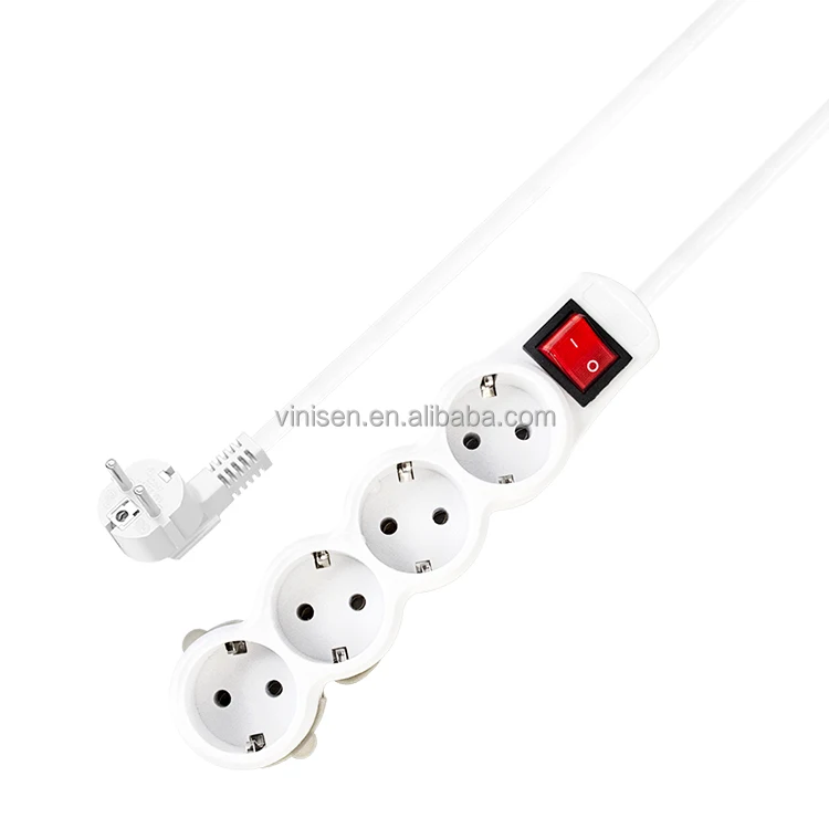 4way Eu Electrical Power Strips 2m Extension Cord Power Socket With ...
