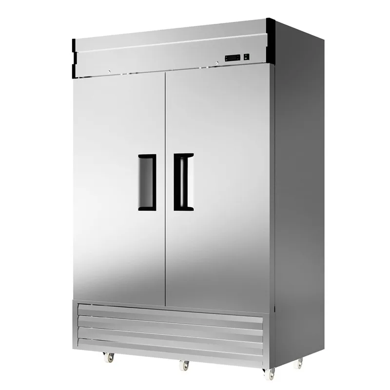 Refrigerator Freezer Double Door Vertical Upright Commercial Reach-in ...