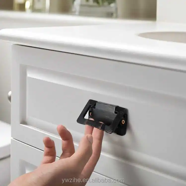 Drawer Concealed Handle Invisible Cabinet Door Concealed Handle Black ...