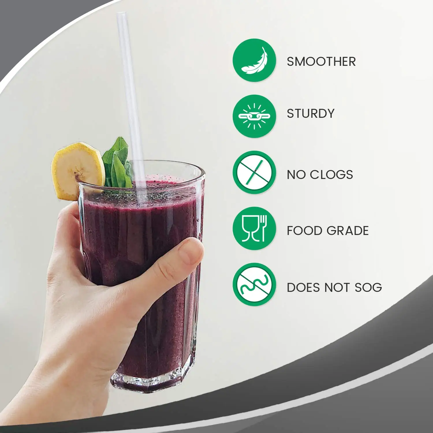 Polylactic Acid Material Colorful Bubble Tea Straight Straw Degradable