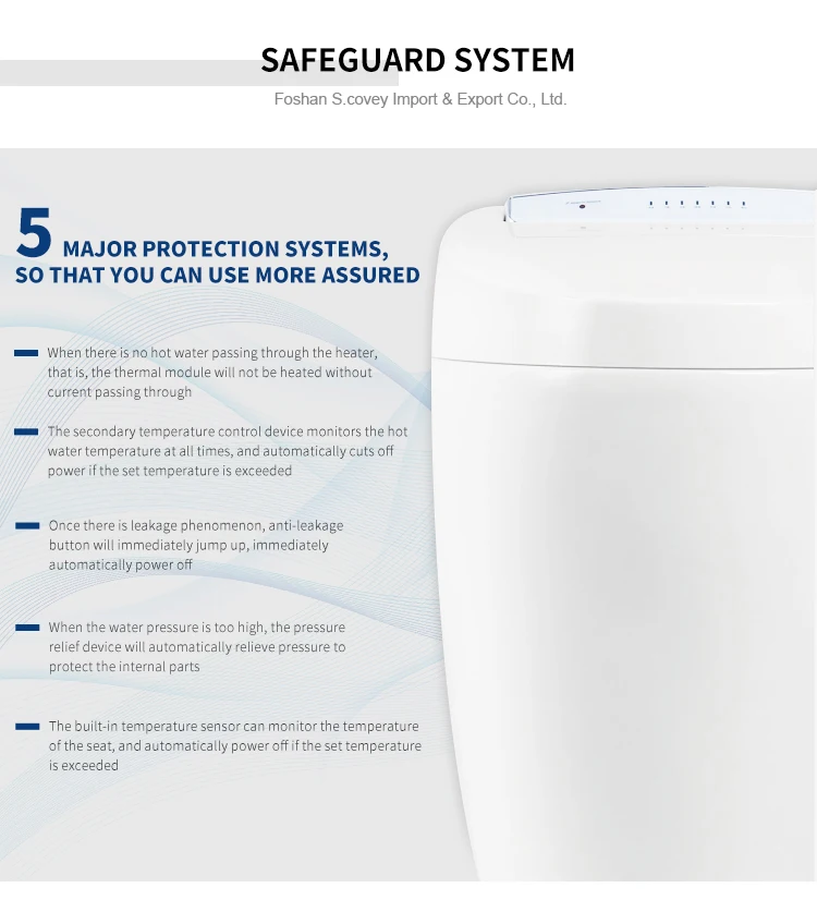 Smart Toilet with Dual-Flush, Self-Cleaning, and Warm Air Drying
