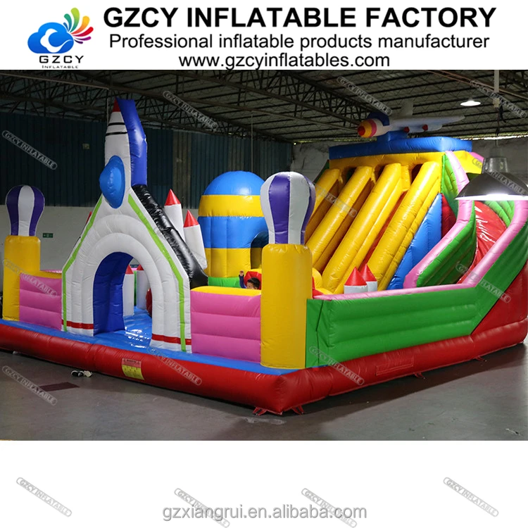 PVC inflatable kids slide commercial plane bounce house inflatable toys ...