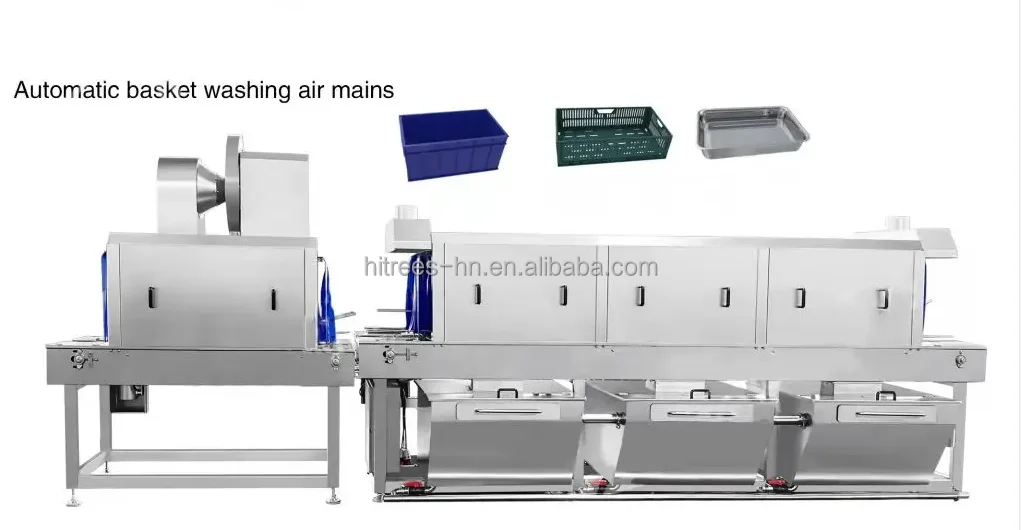 Industrial Tunnel Type Basket/Box/Crate Plastic Tray Washing Cleaning ...