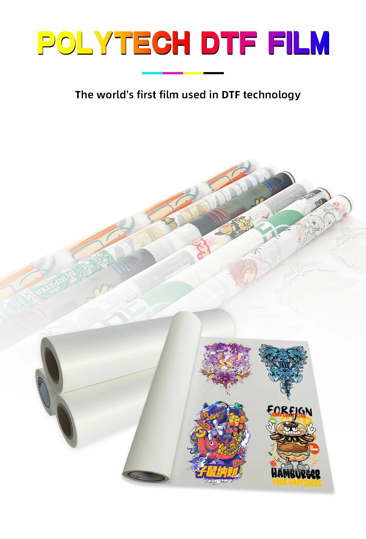 Customization Available Good Quality Heat Transfer Pet Film Roll For ...