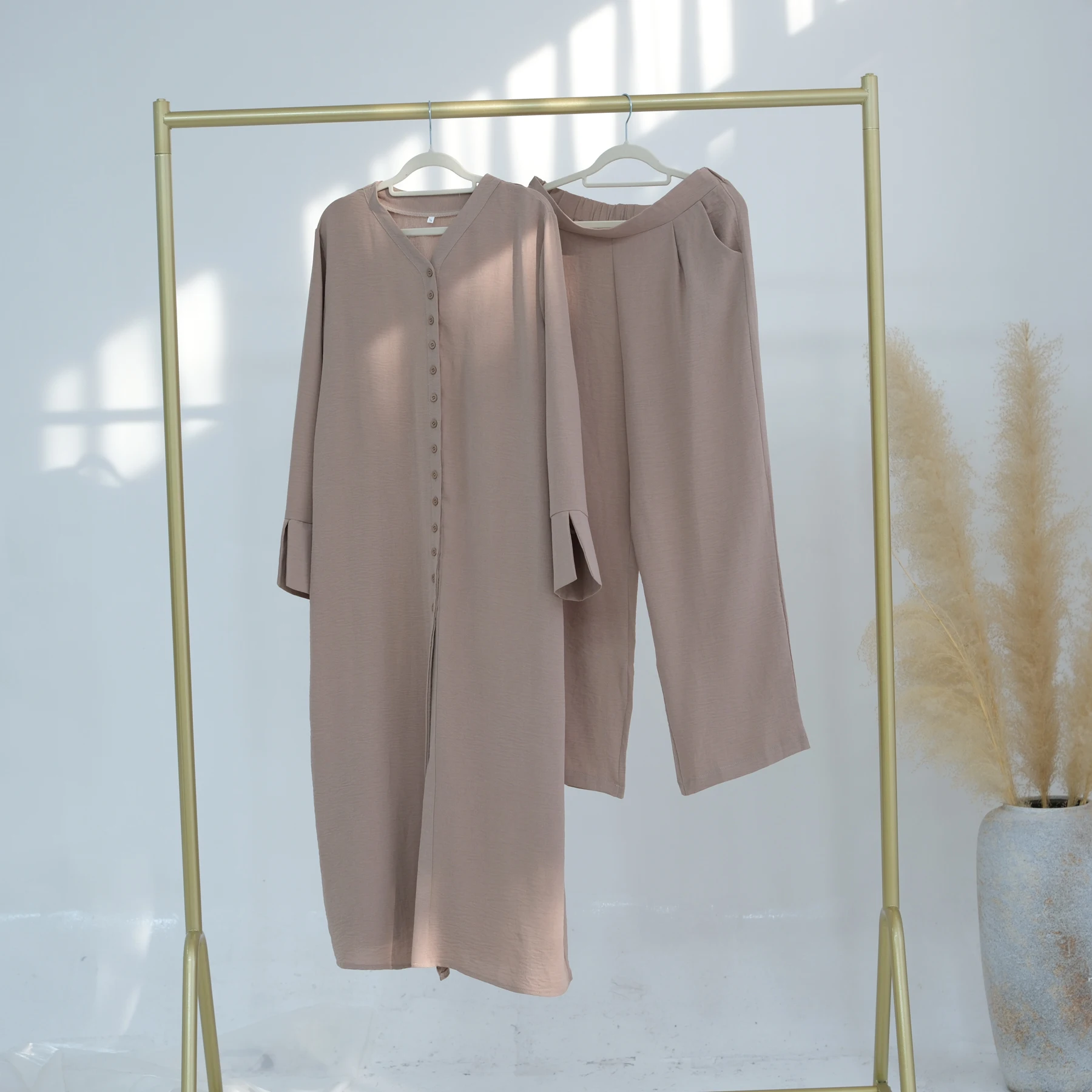 2025 Ramadan New Abaya Turkey Style Crepe Modest Muslim 2 Piece Abaya ...