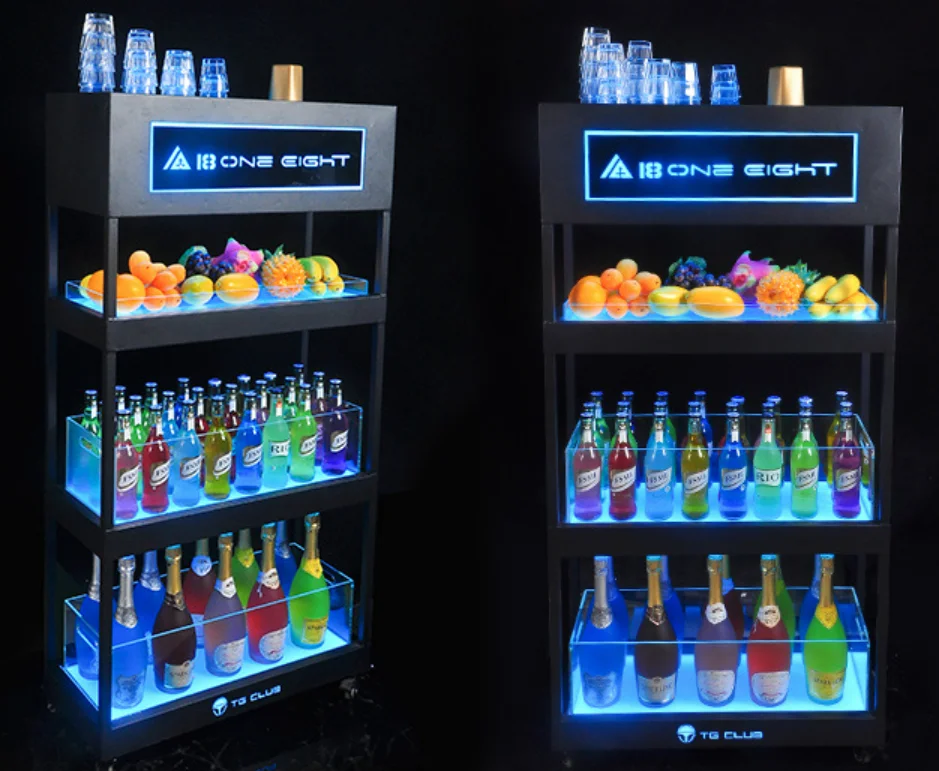 Illuminated Led Glow Wine Display Shelf Cabinet For Vodka Beer Tequila ...