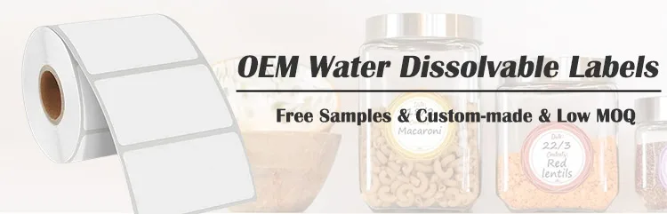 Custom Removable Washable Dissolvable Sticker Labels Water Soluble ...