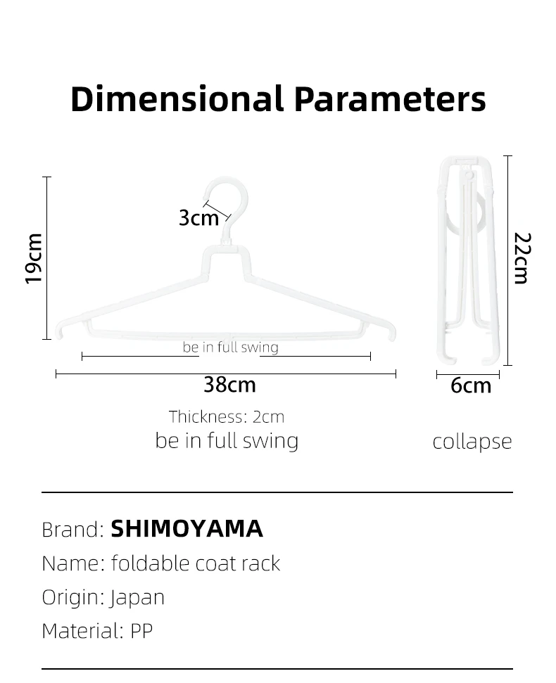 Shimoyama Travel Hangers Foldable Clothes Hangers Portable Travel Accessories Space Saving For ...