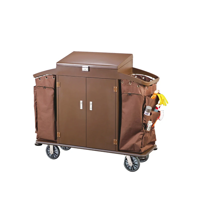 Hotel Room Cleaning Equipment Housekeeping Service Trolley Cart with 2 ...