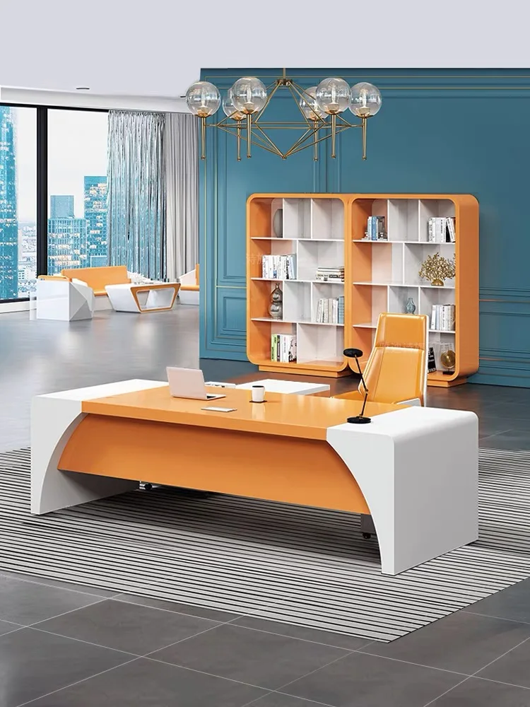 Office Furniture High Gloss White Color Ceo Boss Desk L Shape Office ...