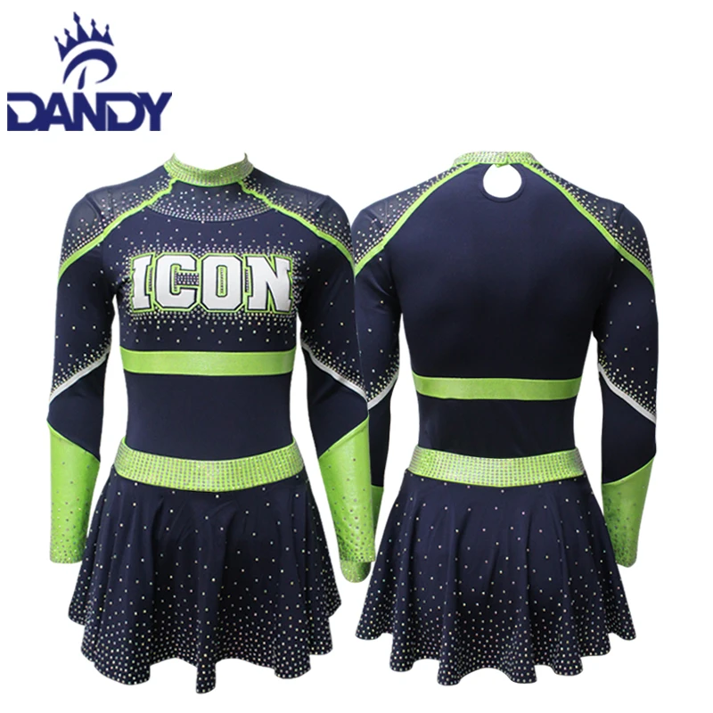 Custom Competition Long Sleeve Cheer Uniforms Youth Cheerleading ...