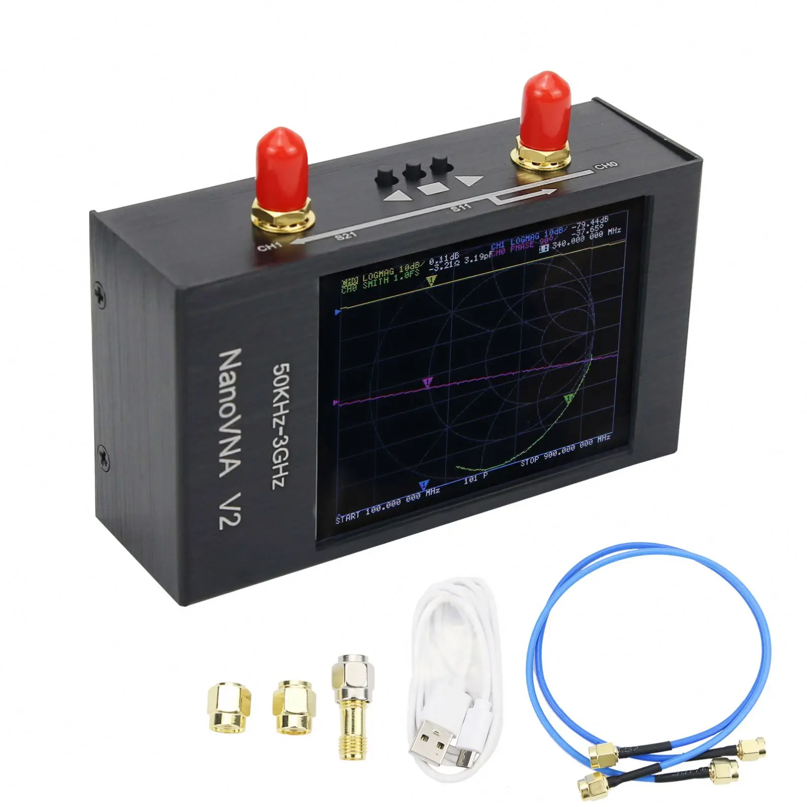 Nanovna V2 50khz-3ghz Vector Network Analyzer Antenna Analyzer With Metal Shell For Shortwave Hf ...
