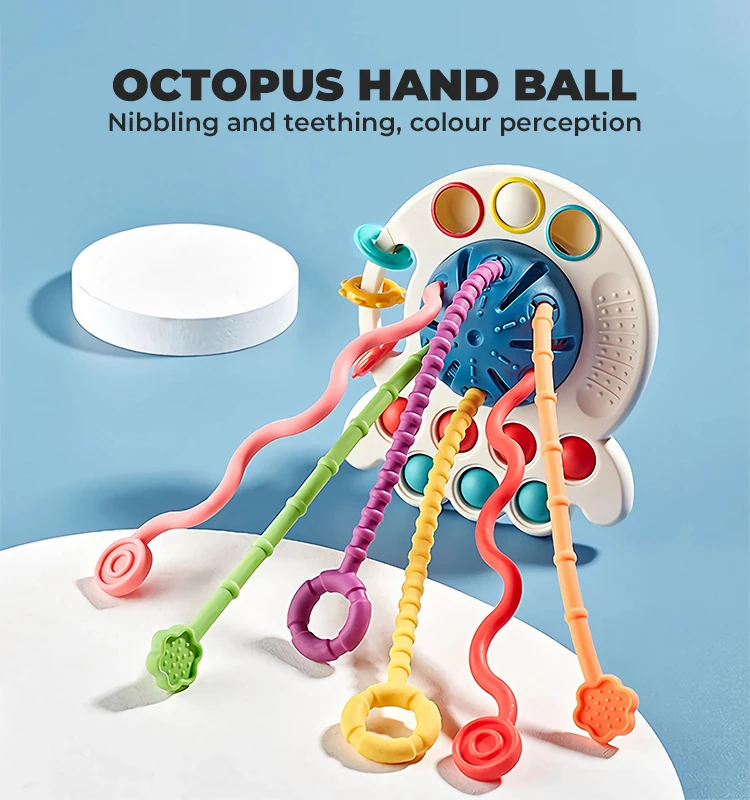 Babies Pull String Toy 3-in-1 Teething Teether Rattles Toddlers Fine ...