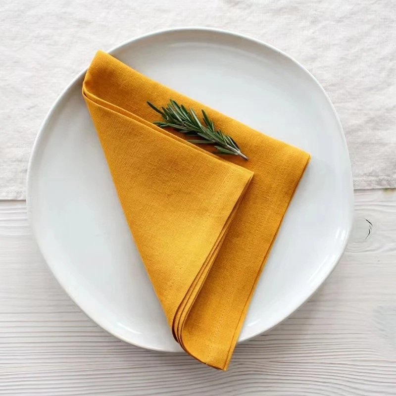 100% Washed Linen Napkin Wedding Table Placemat Cocktail Party Use ...