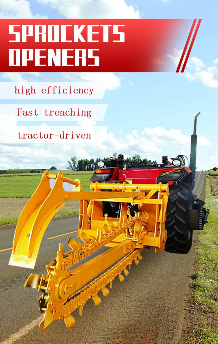 Chain Trencher Tractor Ditching And Trenching Machine Driven By Tractor ...