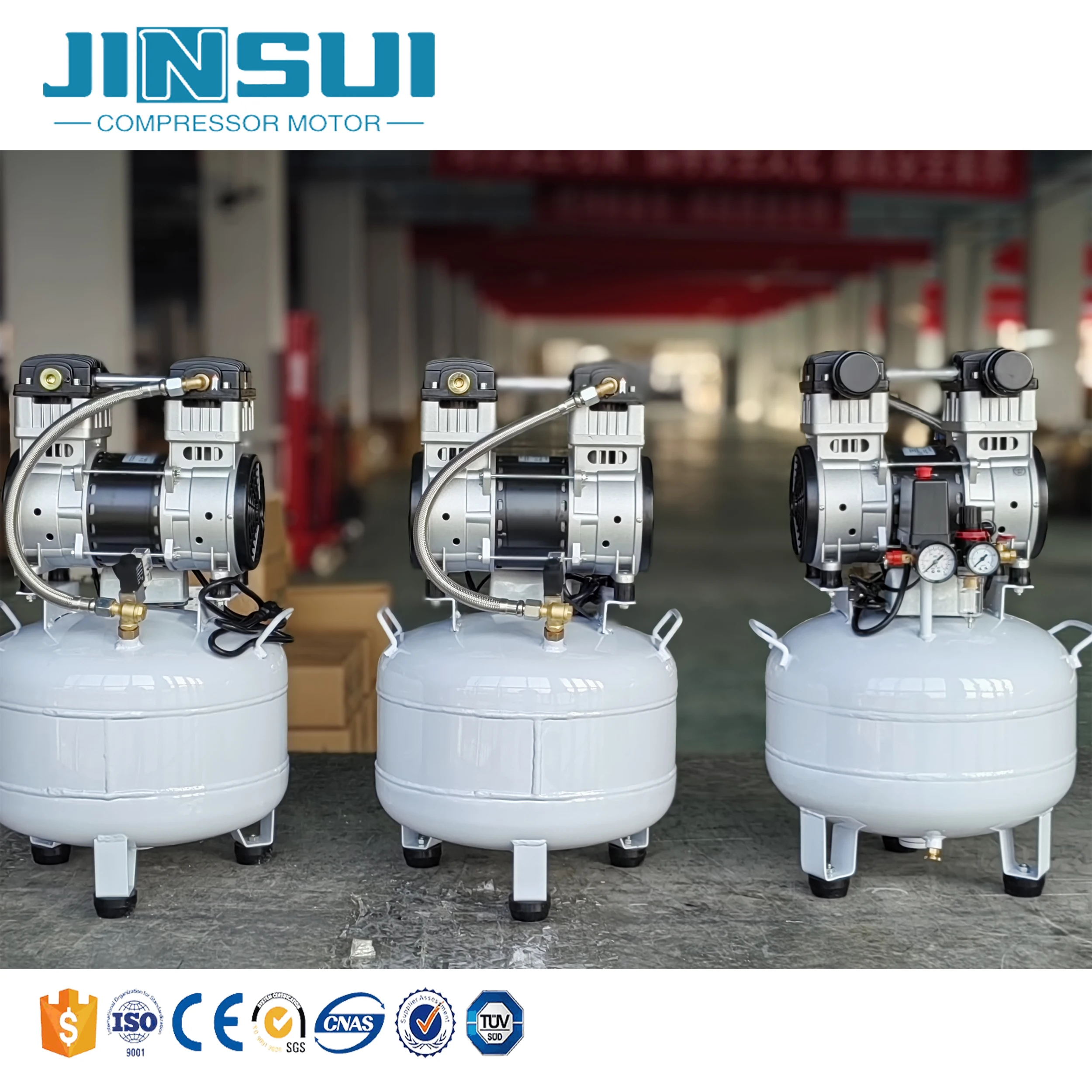 220V 130L/min 2HP Silent Piston Type Dental Air Compressor With High ...